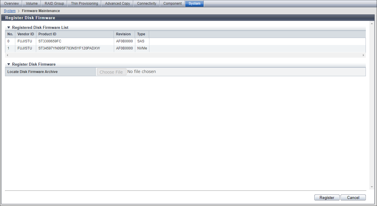 Register Disk Firmware